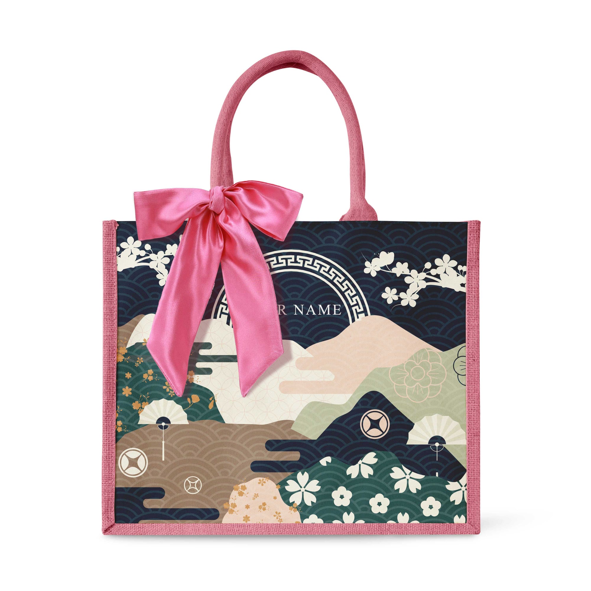 Fortune Garden (Navy Design) Tote Bag - FamsyMall